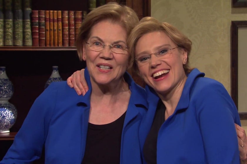 Elizabeth Warren stops by SNL to look back on her campaign and meet ...
