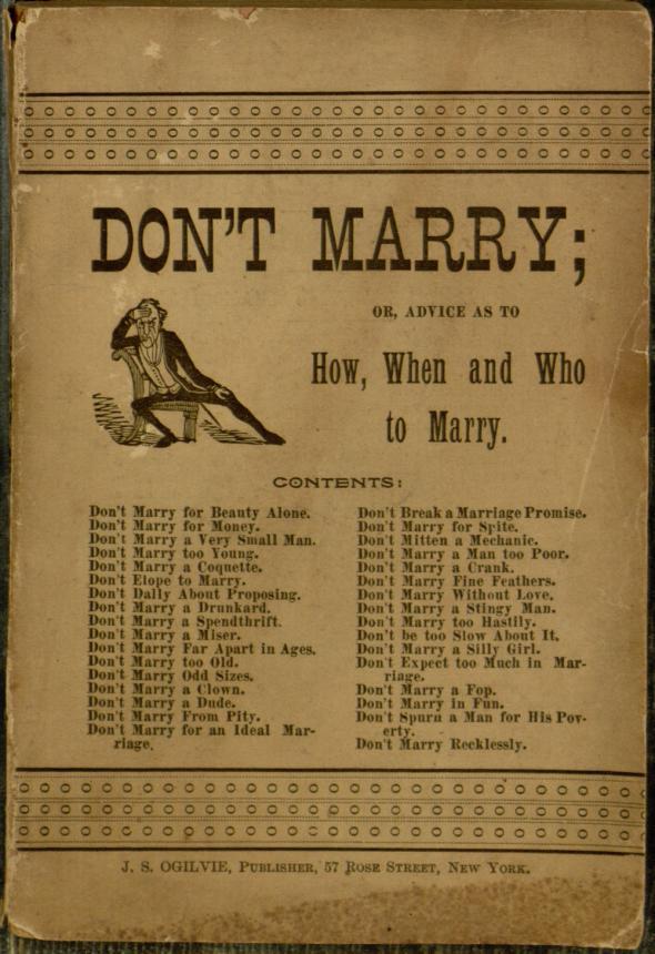 History of marriage advice: A late-19th-century dime novel explaining ...