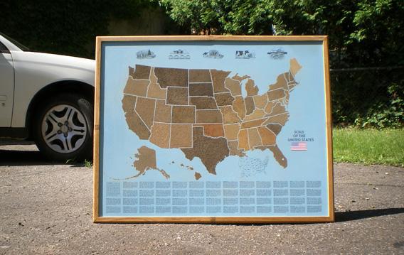 U.S. soil map: A map made with dirt samples from each state.