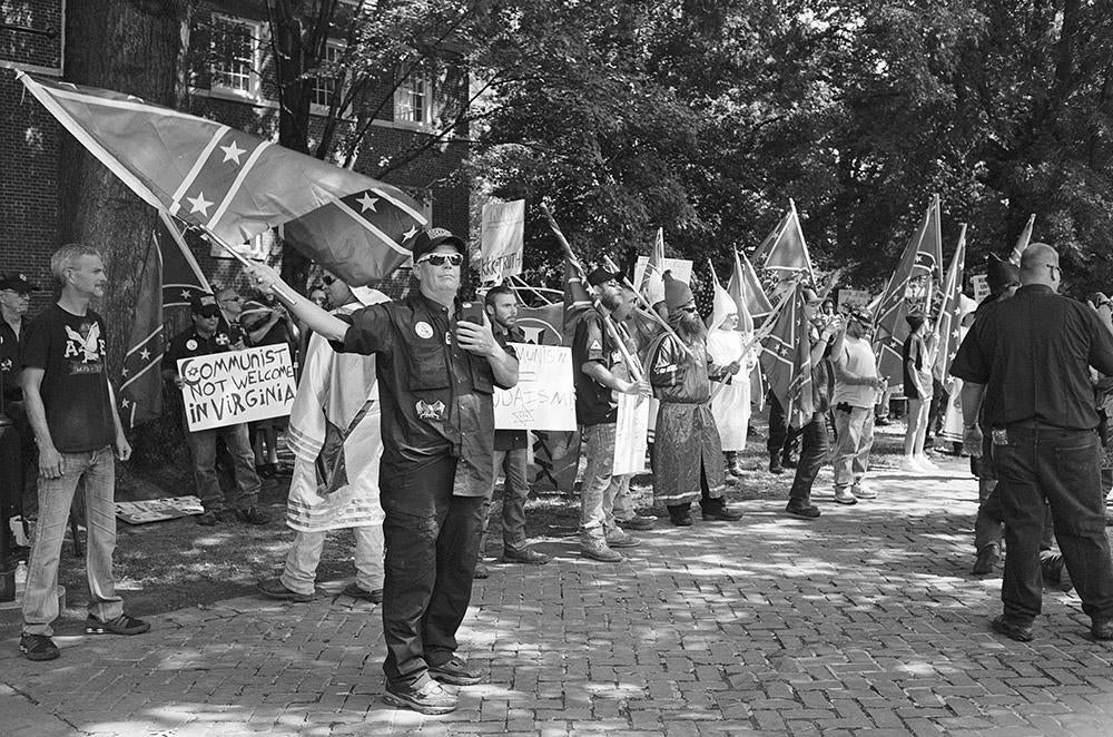 Photos from the Charlottesville KKK rally.