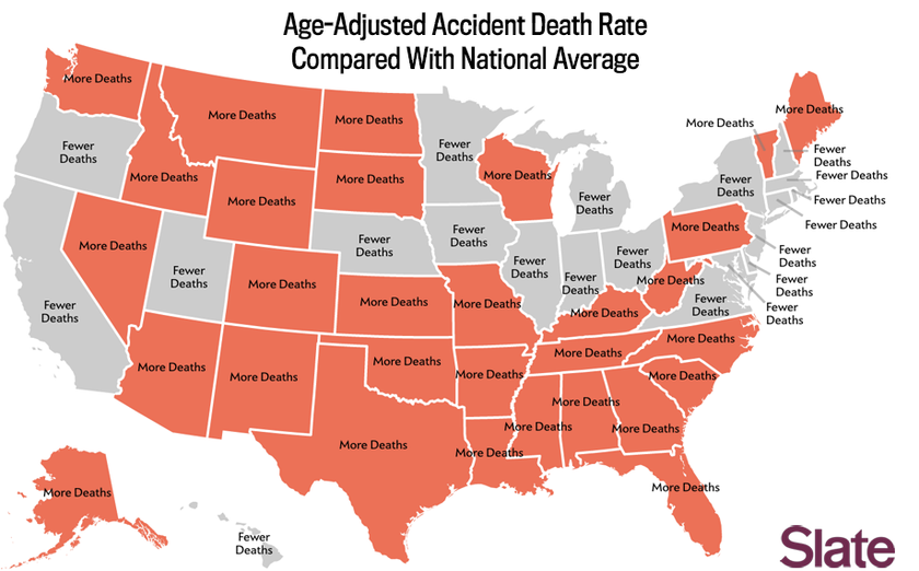 Death map: The most common causes of death in each state of the union