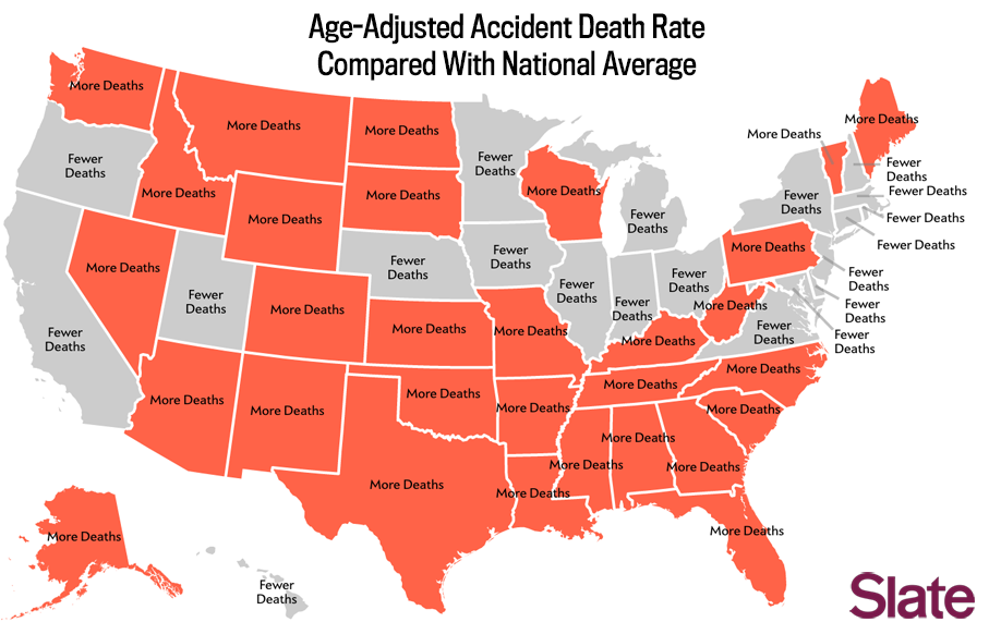 Death map: The most common causes of death in each state of the union