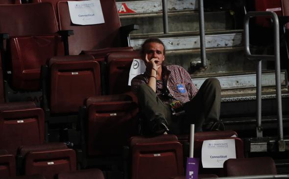 Photos of angry, sad, horrified Bernie Sanders supporters.