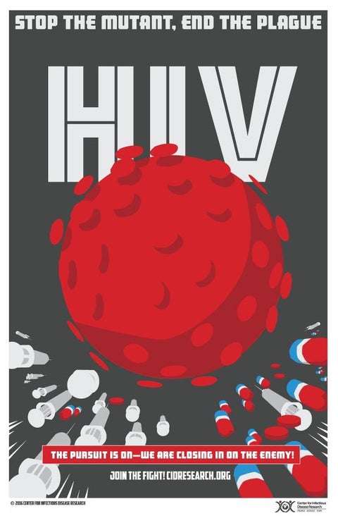 Retro posters promote fighting infectious diseases.