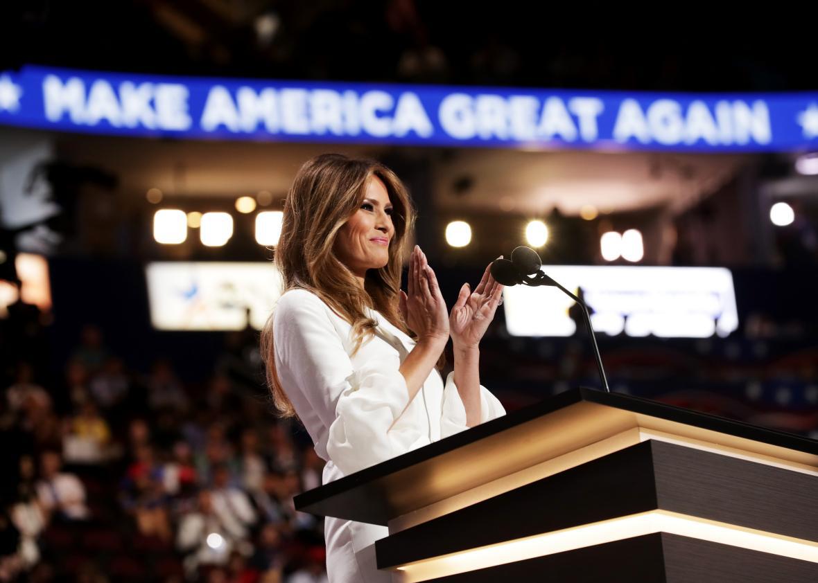 Watch RNC attendees praise Melania Trump and Winston Churchill (VIDEO).