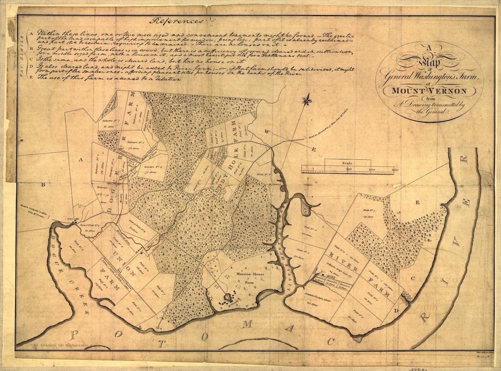 Maps made by George Washington, longtime surveyor and cartographer.