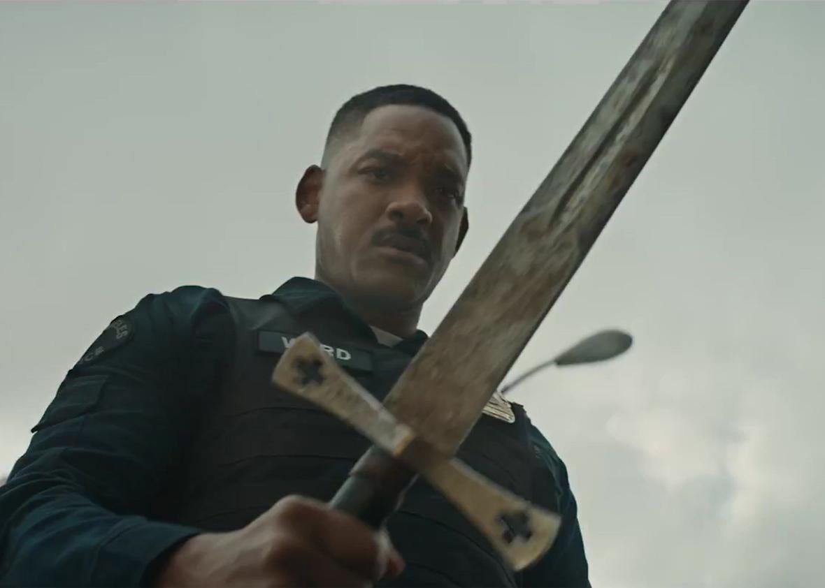 In the trailer for Bright, the LAPD takes on orcs and elves.