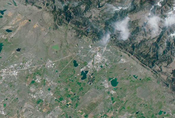 ISS photo: Denver and Boulder.