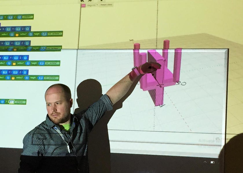 BlocksCAD lets students code their own 3-D creations.