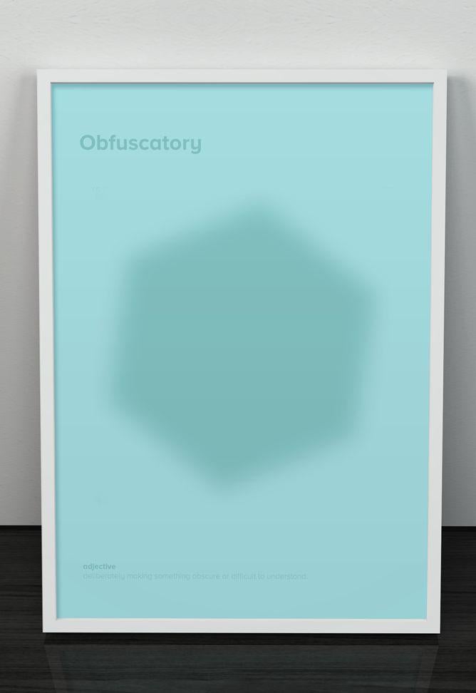 Minimalist graphic design posters depicting obscure, underused, complex ...