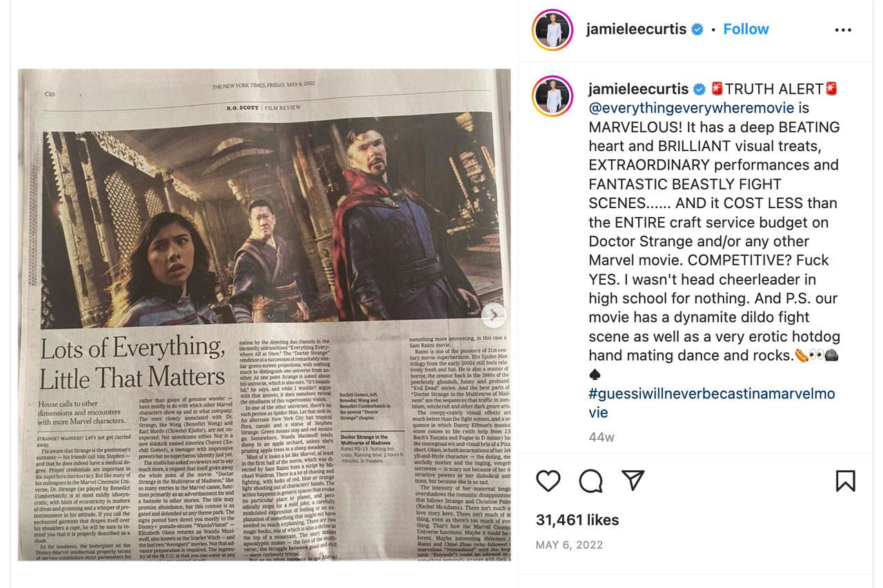 Jamie Lee Curtis Oscars season: The most delightfully unhinged nominee ...