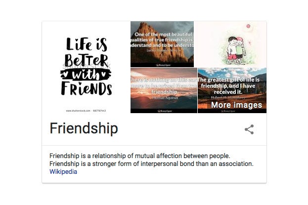Google’s mundane infoboxes for eating, breathing, and friendship explained.
