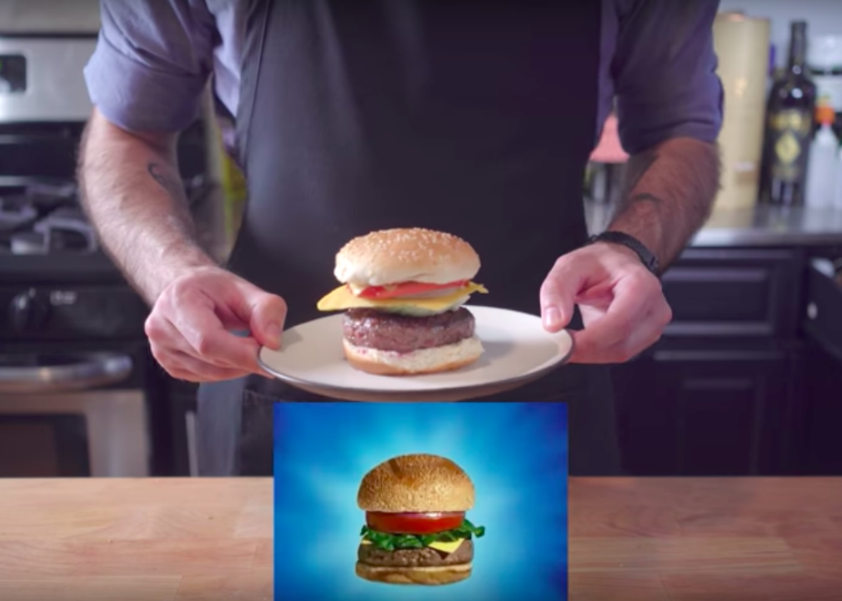 How to make the Krabby Patty from Spongebob Squarepants (VIDEO).
