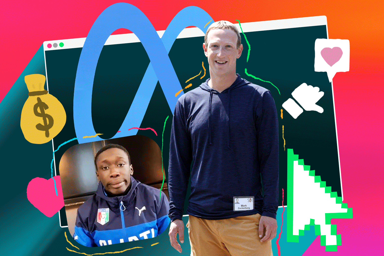 Khabane Lame and Mark Zuckerberg star in Meta spon con on Instagram.