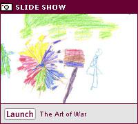 Children's drawings illustrate Darfur atrocities.