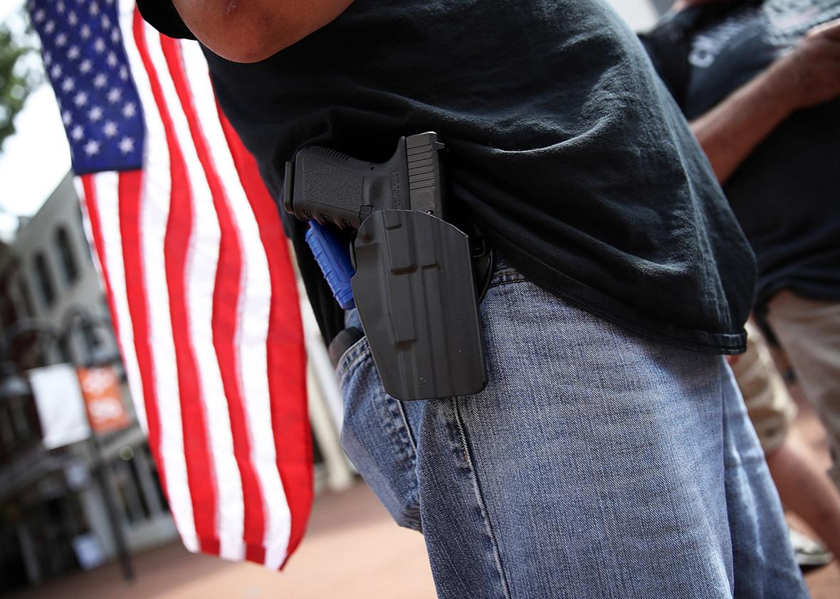 Prohibit open carry in registered protest zones.