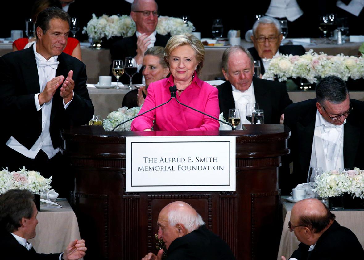 Hillary Clinton at the Al Smith Dinner was hilarious and poignant.