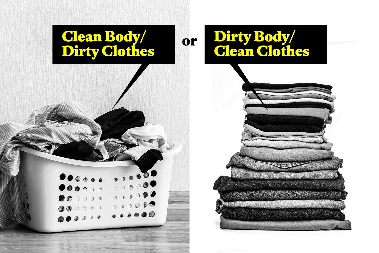 Is clean clothes on a dirty body worse than the reverse?
