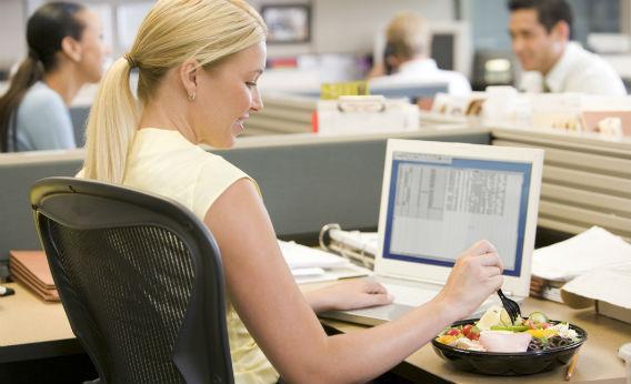 Eating at your desk: Why lunch breaks are totally overrated.