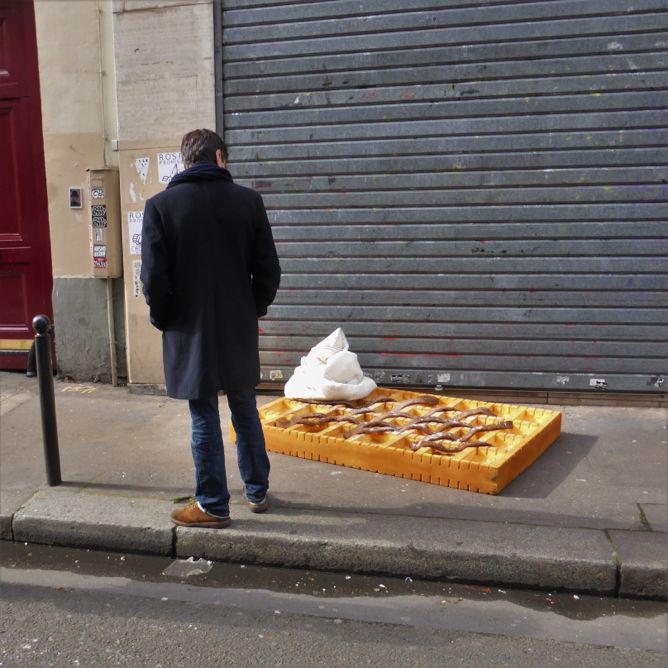 Eat Me by Lor-K is a series of discarded mattresses turned into food sculptures on the streets ...