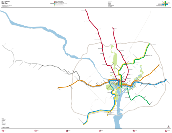 Geographically accurate WMATA map.