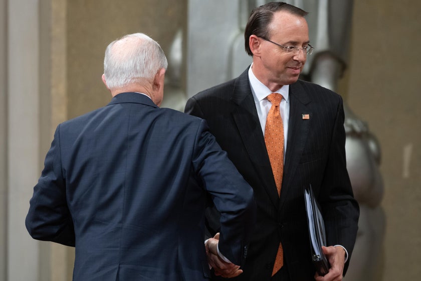 Rod Rosenstein summoned to White House amid resignation reports.