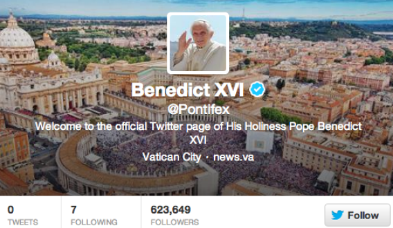 @pontifex: Pope takes Twitter cues from Dalai Lama.