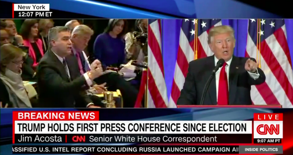 Trump berates, ignores CNN reporter at press conference.