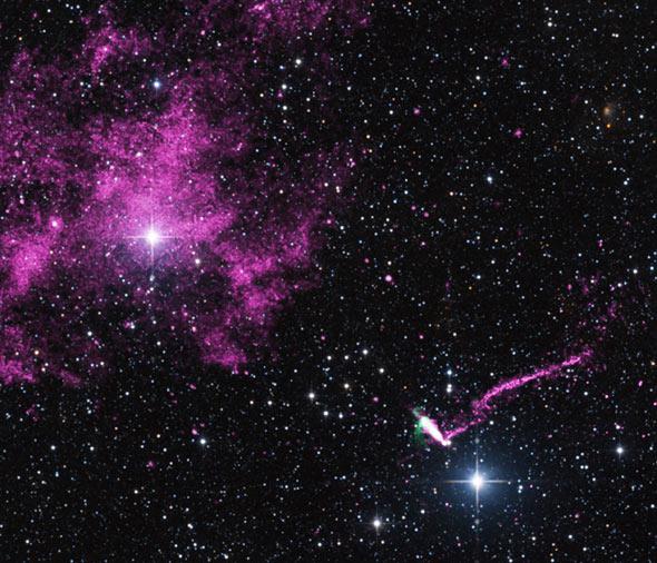 Neutron star jet: An exploded star creates a truly bizzare scene.