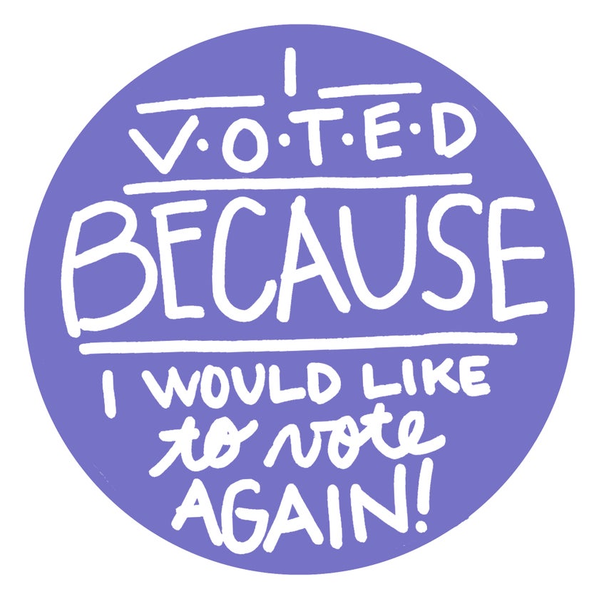 Election 2024: Donald Trump vs. Kamala Harris custom “I Voted” stickers.